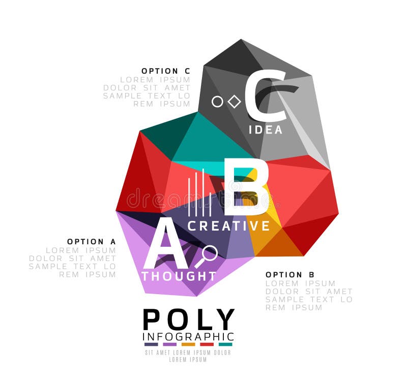 Abstract Low Poly Infographics Template Stock Illustration ...