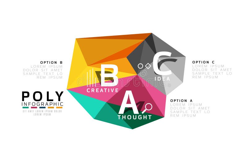 Abstract Low Poly Infographics Template Stock Vector - Illustration of ...
