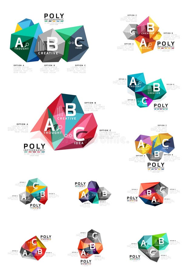 Abstract Low Poly Infographics Template Stock Vector - Illustration of ...