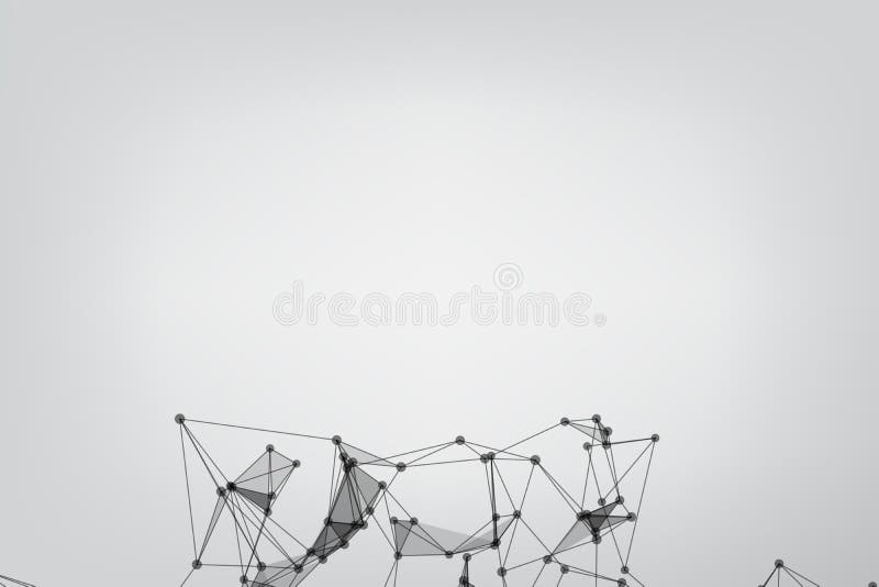Abstract Low Poly Lines Mesh White. Background Technology Connecting ...