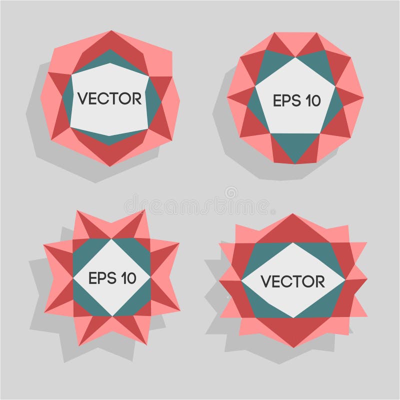 Abstract Low Poly Modern Labels. Vector Low Poly Frame with Space for ...