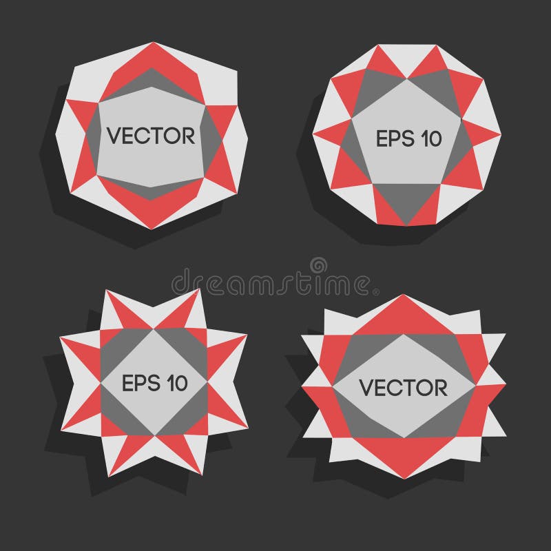 Abstract Low Poly Modern Labels. Vector Low Poly Frame with Space for ...