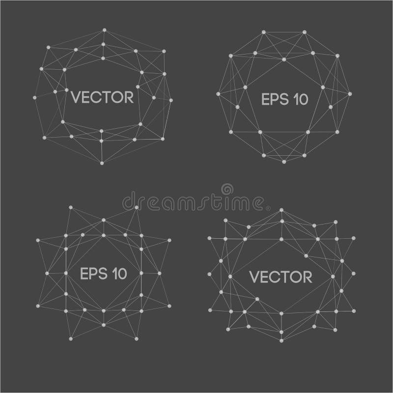 Abstract Low Poly Modern Labels. Vector Low Poly Frame with Space for ...