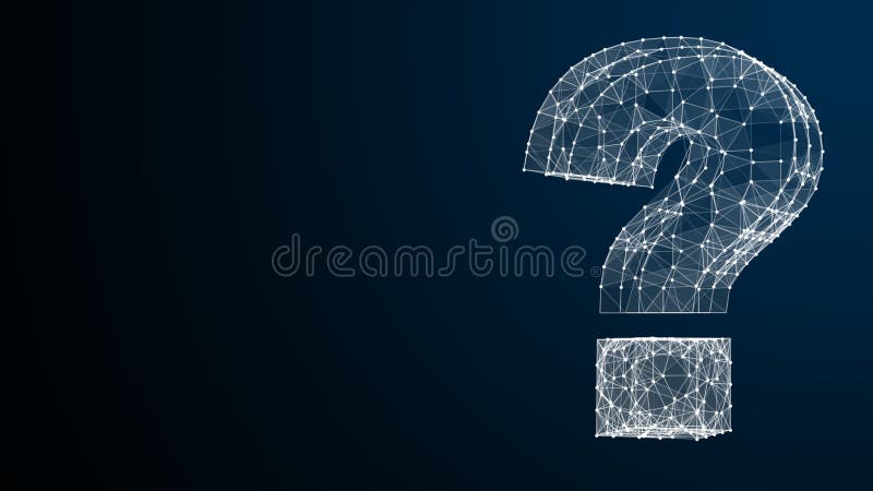 Abstract Low Poly Question Mark from Lines and Points. Wireframe Mesh ...