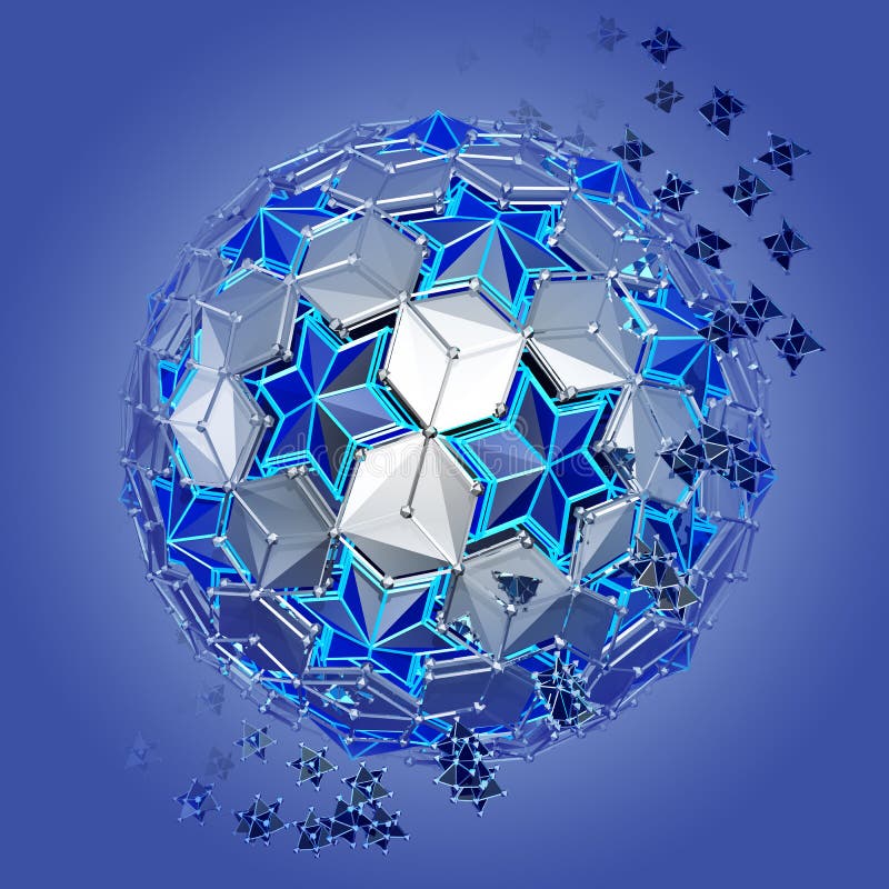 Abstract of Low Poly Sphere with Stars Structure Stock Illustration ...