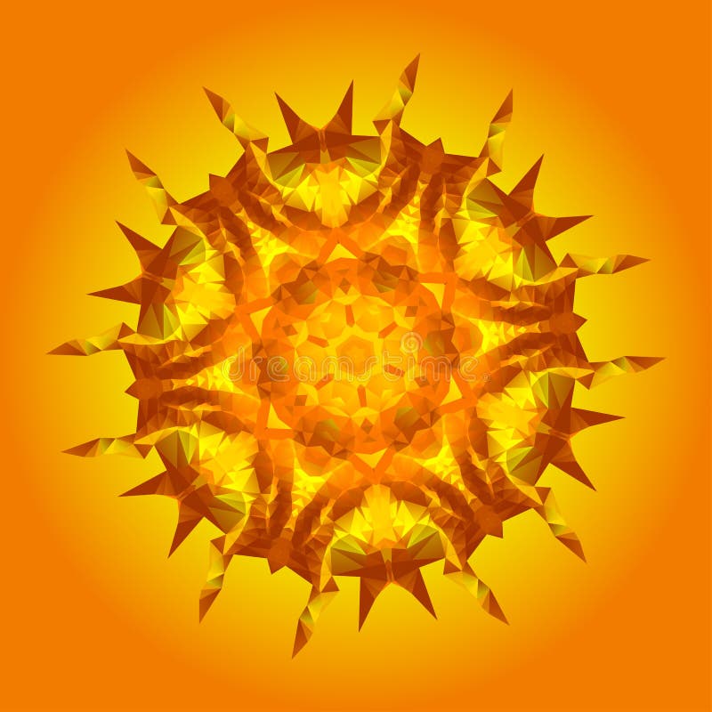 Abstract low poly sun stock vector. Illustration of shape - 57908577