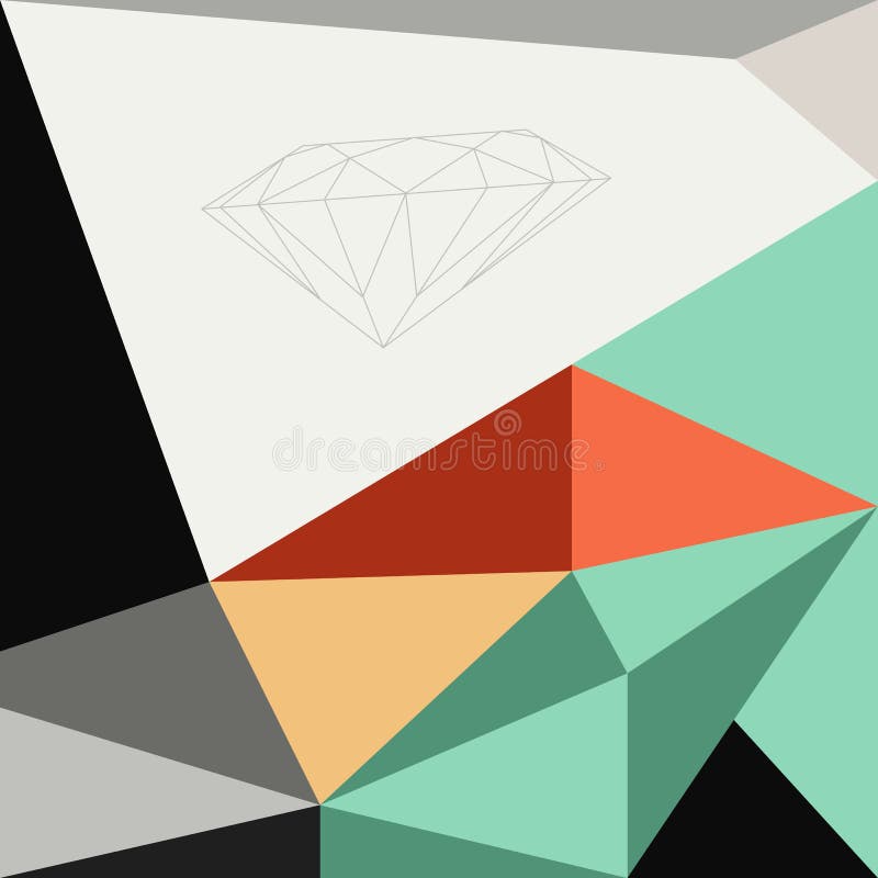 Abstract Low Polygon with Retro Color Tone Background Stock Vector ...