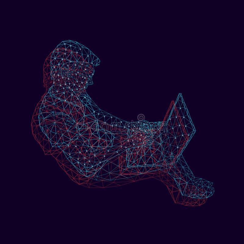 Abstract Low-polygonal Red and Blue Man Stock Vector - Illustration of ...