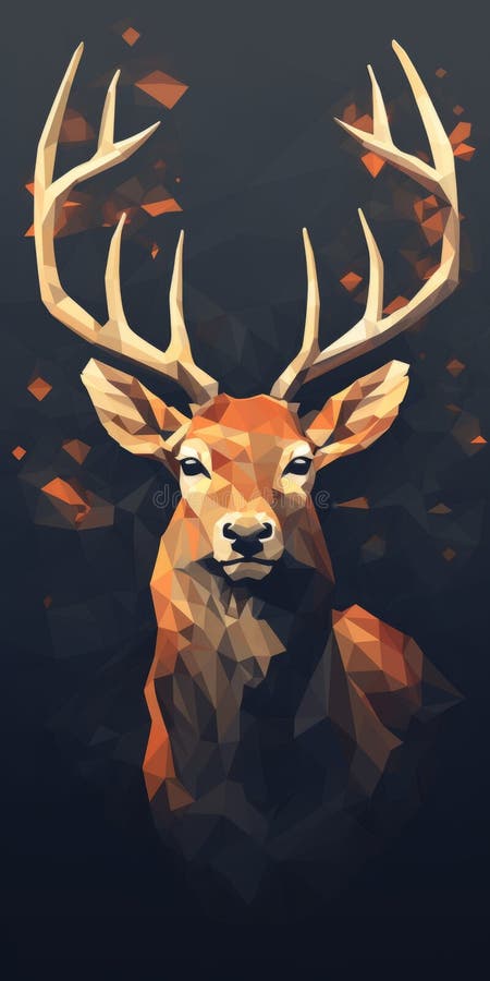 Abstract Low Polygraphic Deer Hd Wallpaper for Mobile Lock Screen Stock ...
