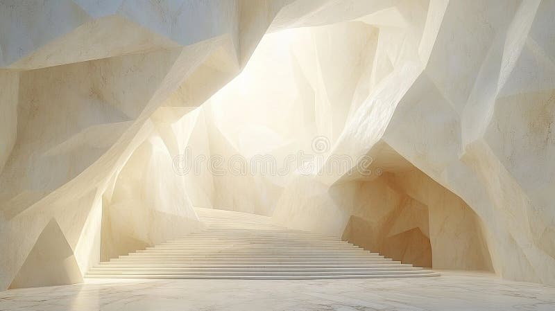 Abstract, Luminous Cave Interior Stock Illustration - Illustration of ...