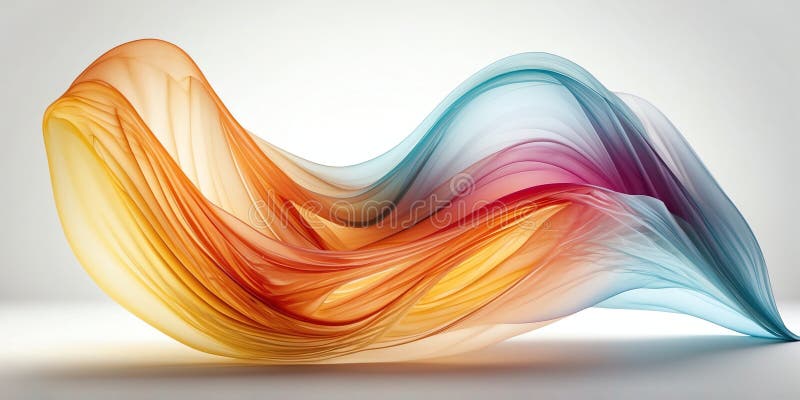 Abstract Luminous Colorful Wave on Plain White Background Banner Ai ...