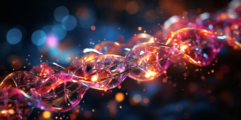 Abstract Luminous DNA String Stock Illustration - Illustration of body ...