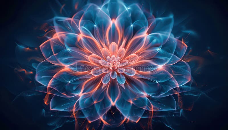 Abstract Luminous Flower Design Symmetrical, Radiant, and Balanced, a ...