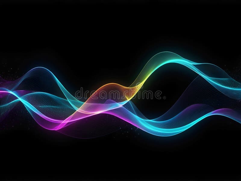 Abstract Luminous Neon Shape Wave, Abstract Light Effect Illustration ...