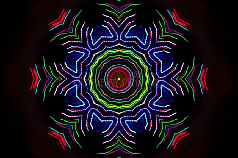 Abstract Luminous Pattern Shape from Colorful Lines Stock Illustration ...