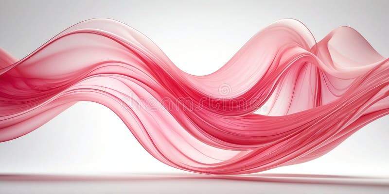 Abstract Luminous Pink Wave on Plain White Background Banner Ai ...