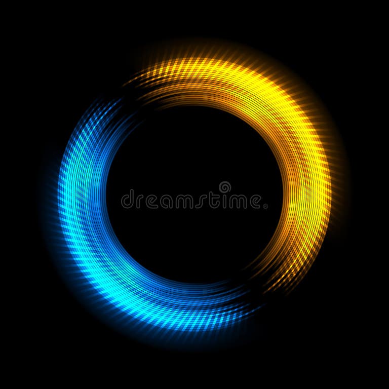 Abstract Luminous Round Frame. Glowing Disk with Bright Flashes Stock ...