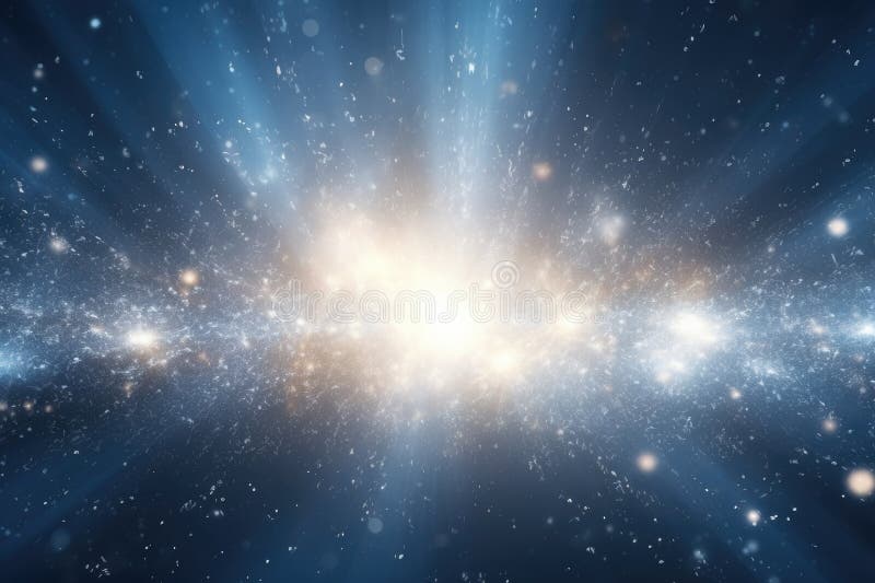 Abstract Luminous White and Blue Light Effect with Sparkling Rays Stock ...