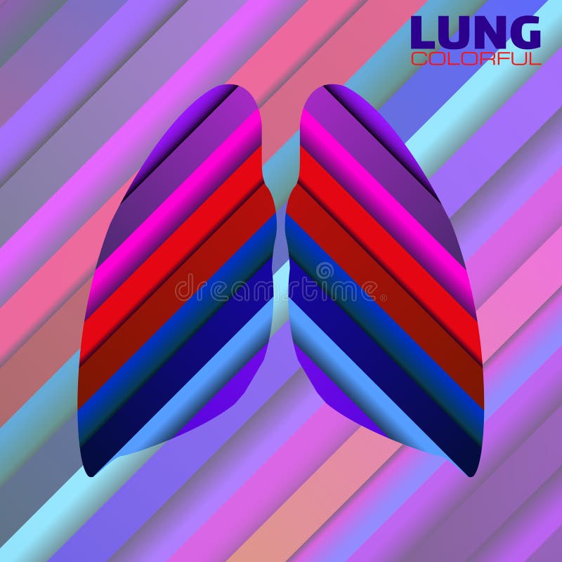 Abstract Lung with Colorful Lines Stock Illustration - Illustration of ...