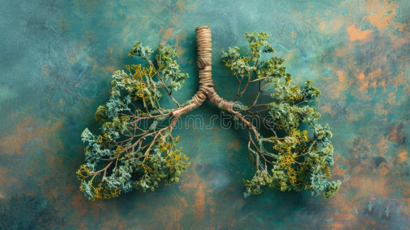 Abstract Lungs Formed by Tree Branches, Centered for World Asthma Day ...