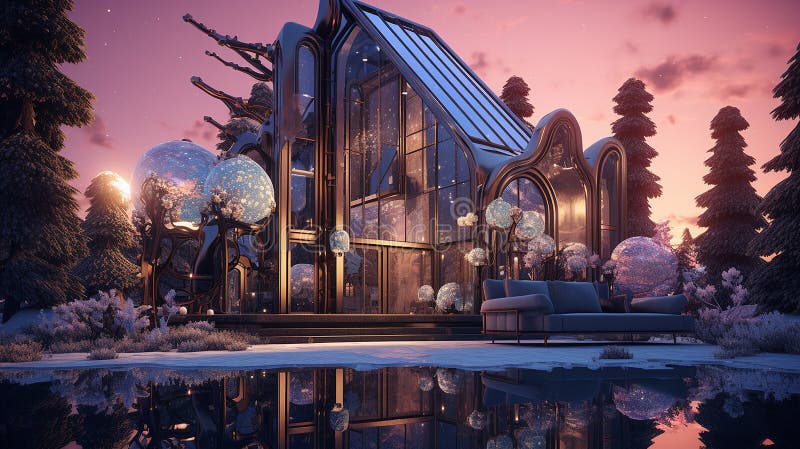 Abstract a Luxurious House in Mixes Realistic Stock Image - Image of ...