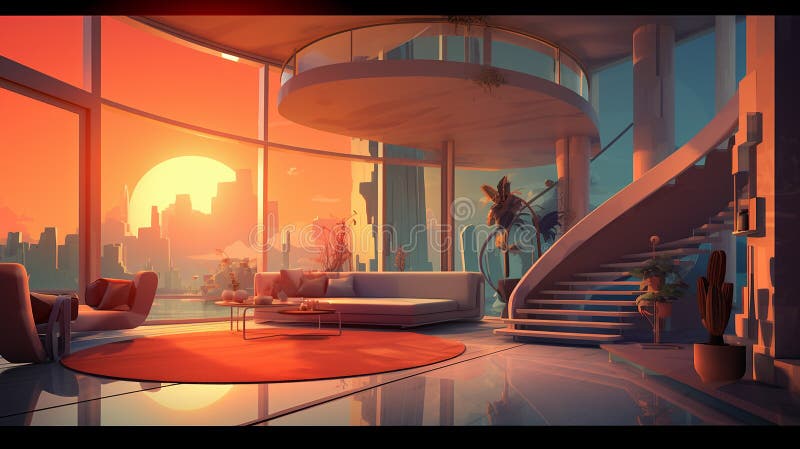 Abstract a Luxurious House in Mixes Realistic Stock Photo - Image of ...