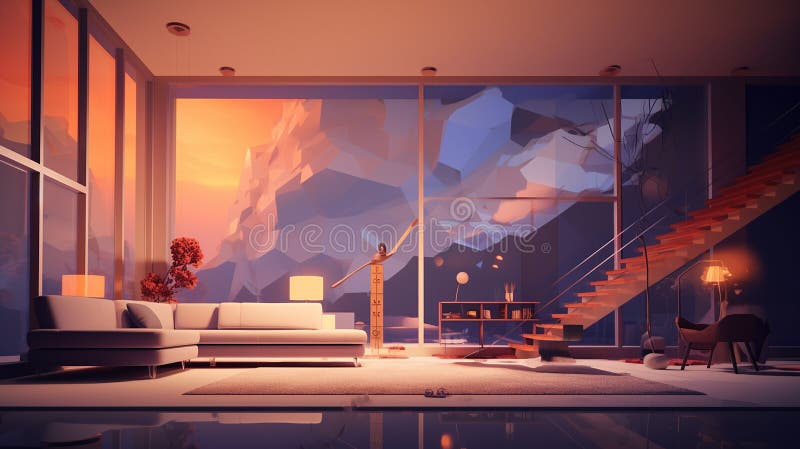 Abstract a Luxurious House in Mixes Realistic Stock Photo - Image of ...