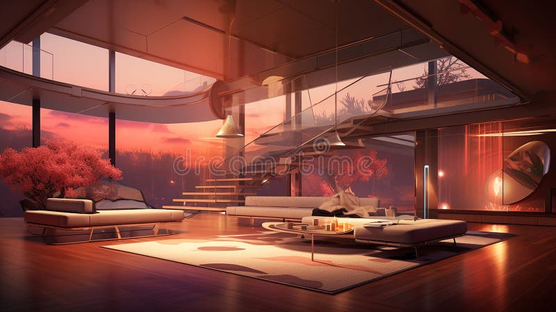 Abstract a Luxurious House in Mixes Realistic Stock Photo - Image of ...