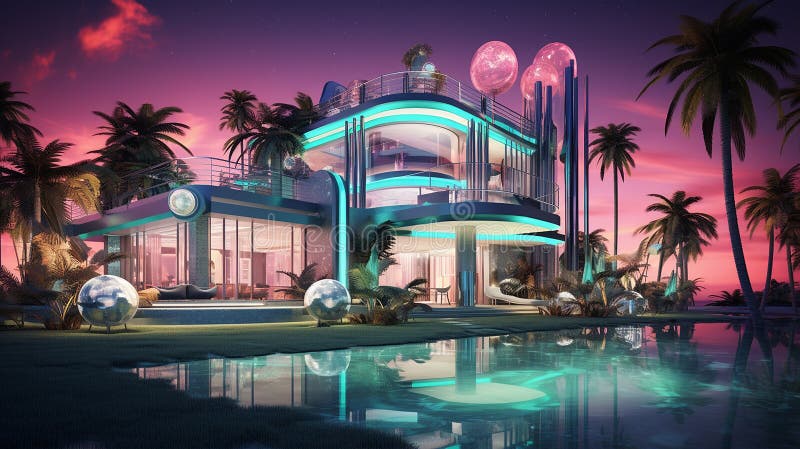 Abstract a Luxurious House in Mixes Realistic Stock Image - Image of ...