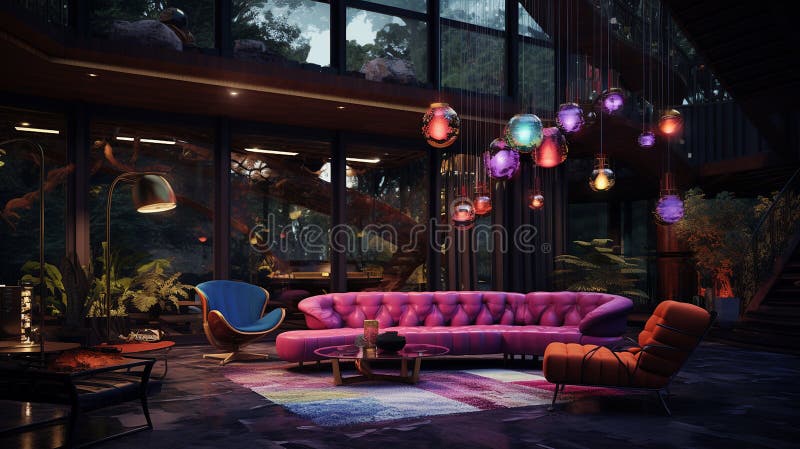 Abstract a Luxurious House in Mixes Realistic Stock Image - Image of ...