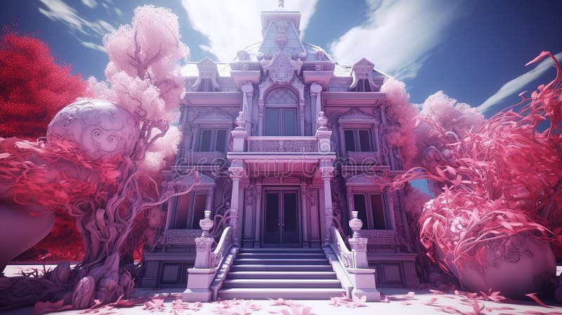 Abstract a Luxurious House in Mixes Realistic Stock Image - Image of ...