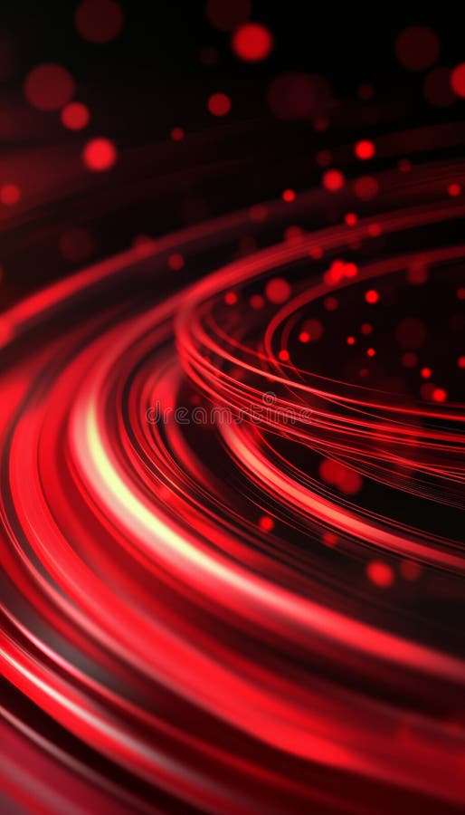 Abstract Luxury Background Dark, Red Swirling Light Trails, and Festive ...