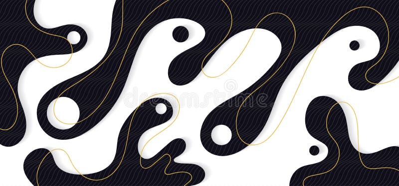 Black Background Gold Wave Header Design Texture Stock Illustrations ...