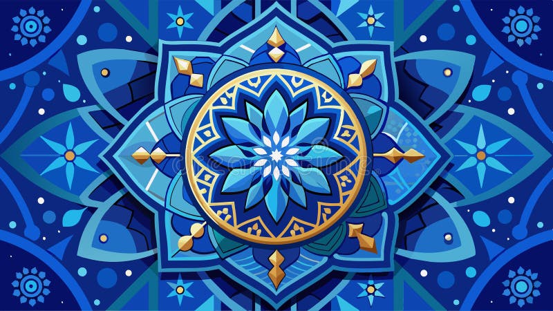 Abstract Luxury Blue Islamic Pattern Background Stock Vector ...