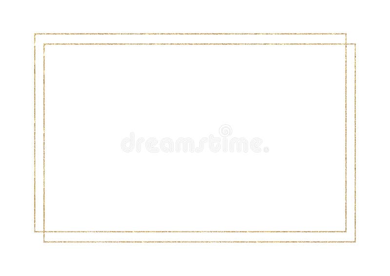 Abstract Luxury Double Golden Rectangular Frame on Isolated Background ...