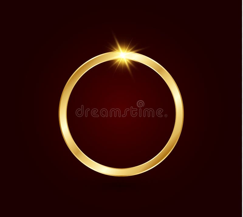 Abstract Luxury Golden Ring. Vector Light Circles and Spark Light ...