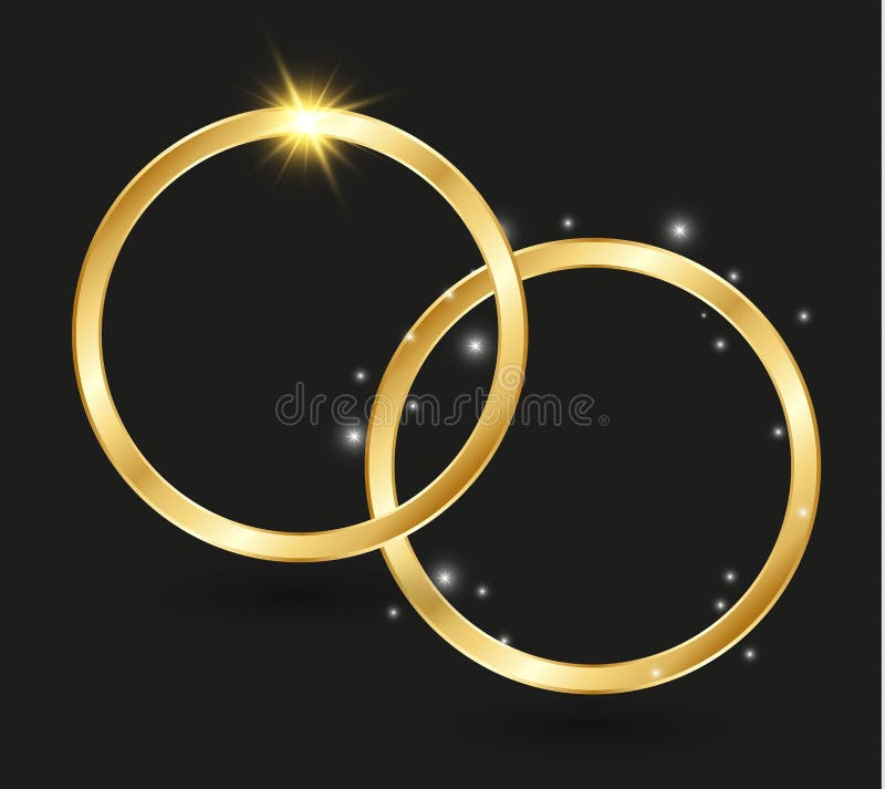 Abstract Luxury Golden Ring. Vector Light Circles and Spark Light ...