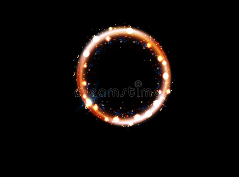 Abstract Luxury Golden Ring. Vector Light Circles and Spark Light ...
