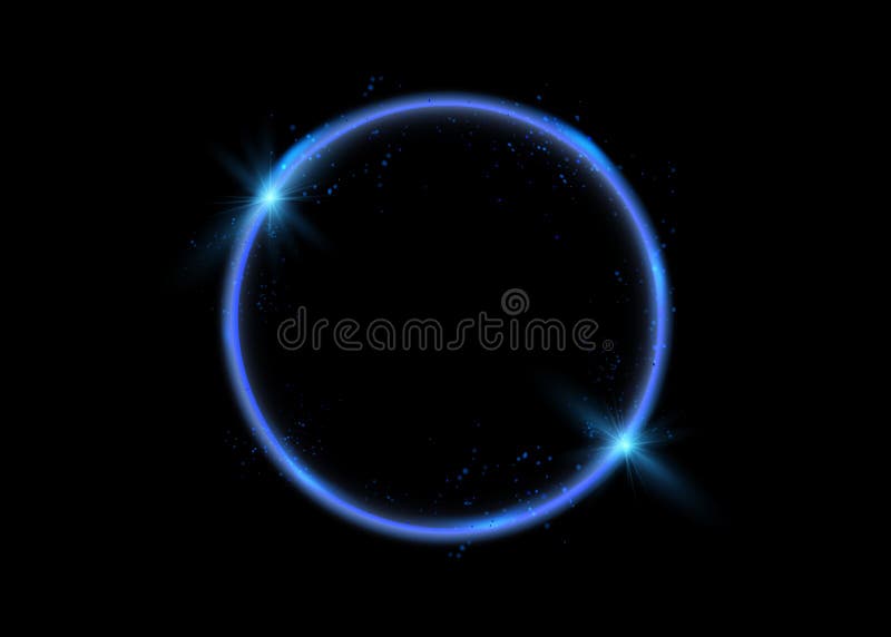 Abstract Luxury Golden Ring. Vector Light Circles and Spark Light ...