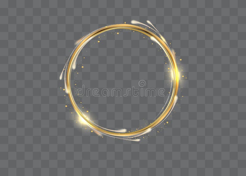 Abstract Luxury Golden Ring. Vector Light Circles and Spark Light ...