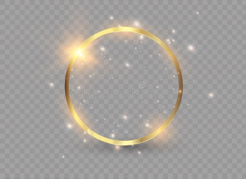 Abstract Luxury Golden Ring. Vector Light Circles and Spark Light ...