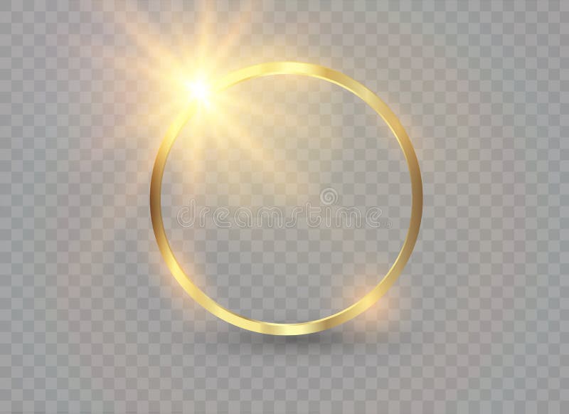 Abstract Luxury Golden Ring. Vector Light Circles and Spark Light ...