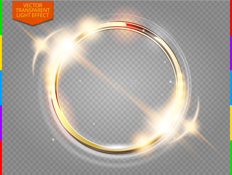Abstract Luxury Golden Glow Ring on Transparent Background. Vector ...
