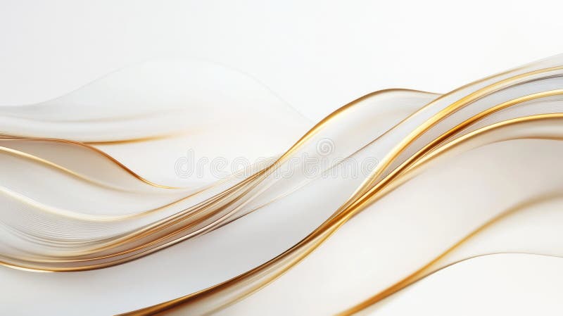 Abstract Luxury Golden and White Waves Background. Moving Soft Smooth ...