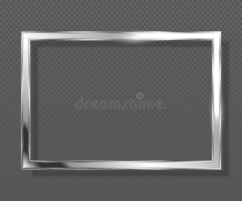 Abstract Luxury Metallic Square Frame on Transparent Background. Silver ... Abstract Luxury Metallic Square Frame on Transparent Background. Silver ...