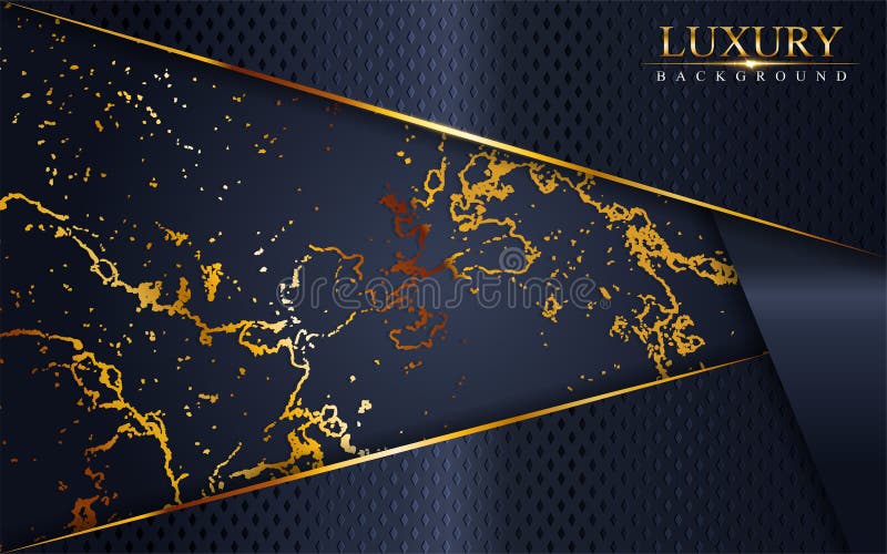 Luxury Navy Blue Background with Golden Lines Stock Vector ...