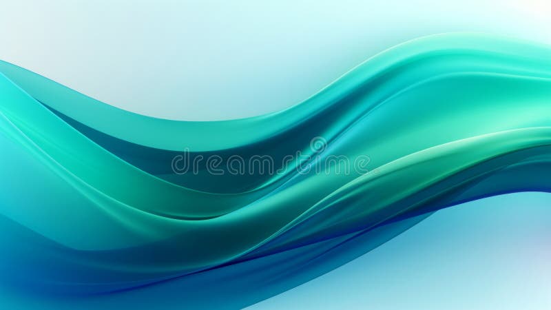 Abstract Luxury Peppermint Blue Waves Design with Smooth Curves and ...