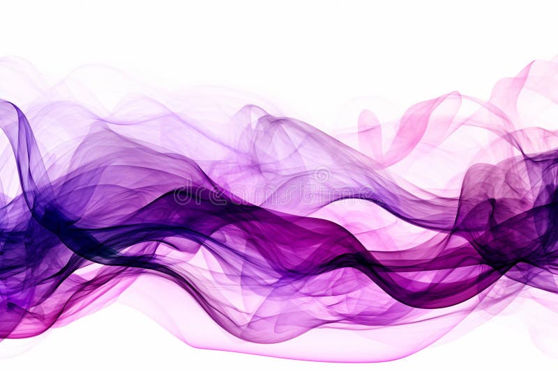 Abstract Luxury Purple and Blue Wave Design Element. Transparent Smoky ...