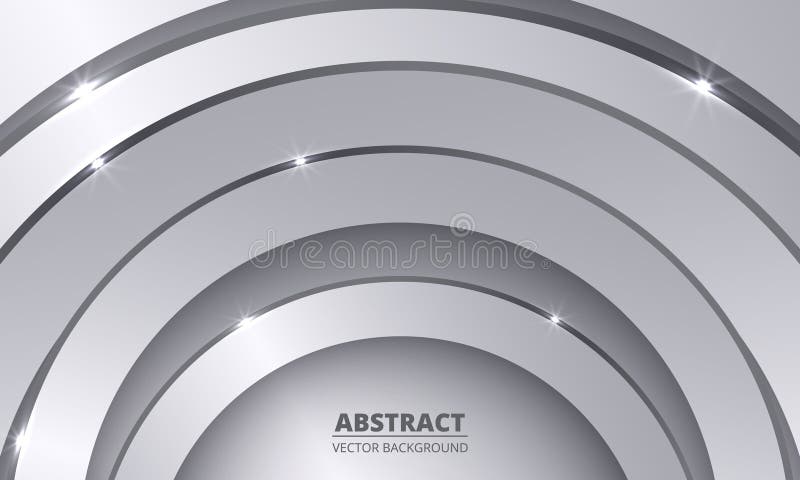Abstract Luxury Silver Circles Line on Elegant Metallic Vector ...