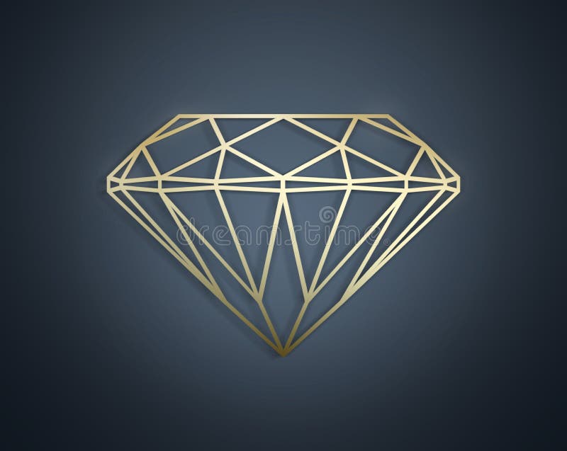 Abstract Luxury Template with Gold Diamond Outlined Shape Stock ...